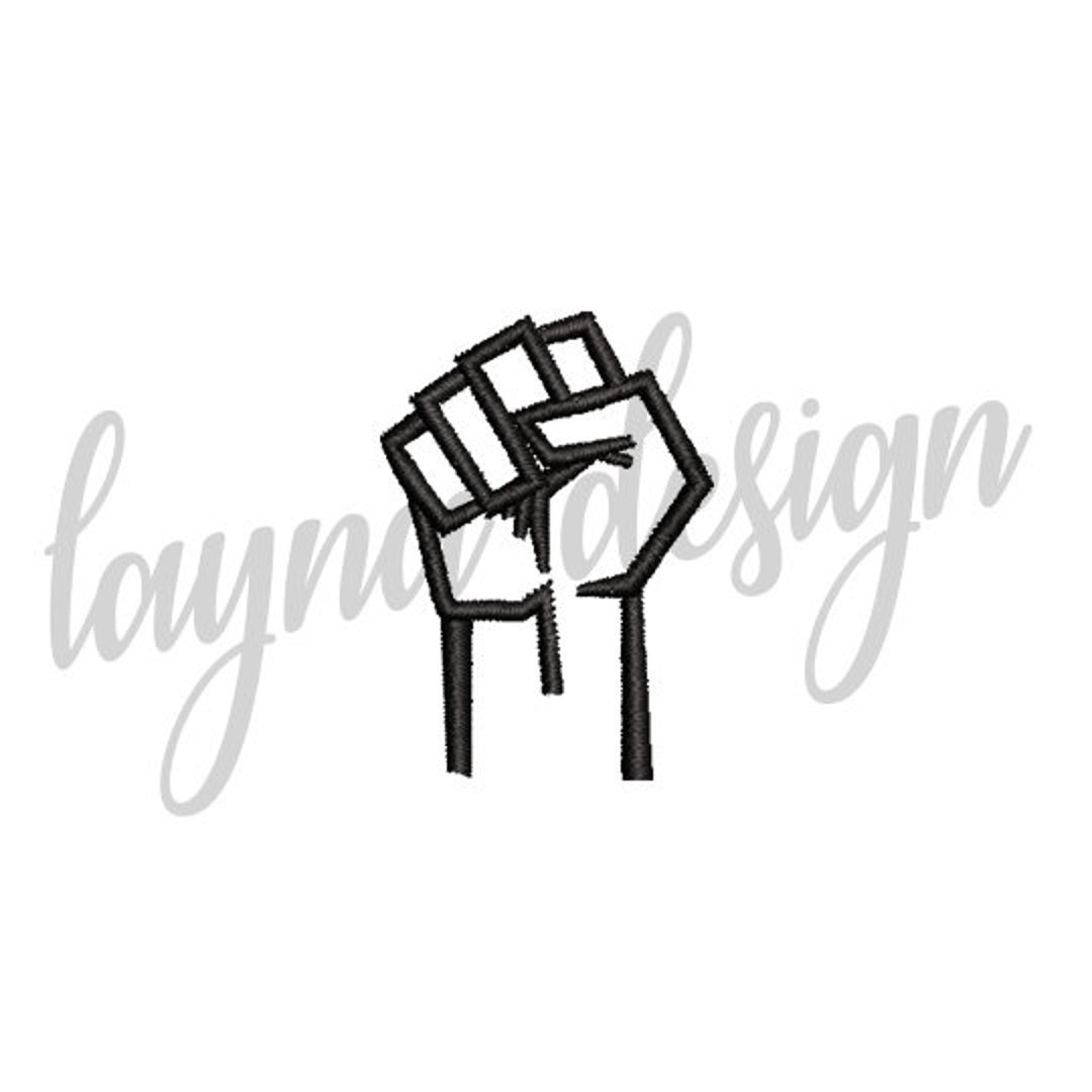 5 Sizes Hand Fist Sign - Machine Embroidery Design File - Etsy