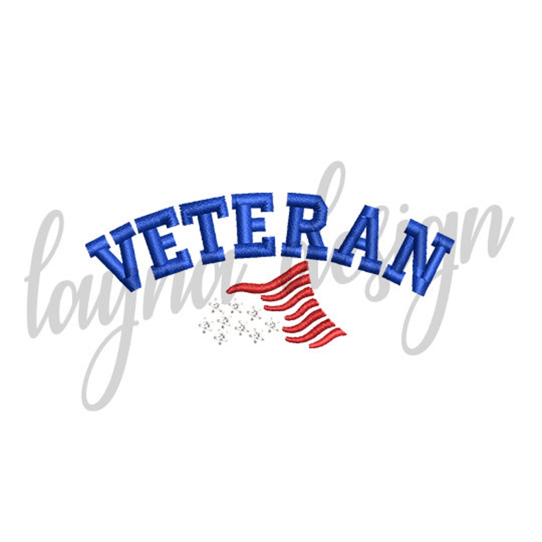 3 Sizes Veteran Design - Machine Embroidery Design File - Etsy