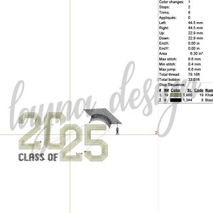 4 Sizes Class of 2025 Design - Machine Embroidery Design File / Digital ...