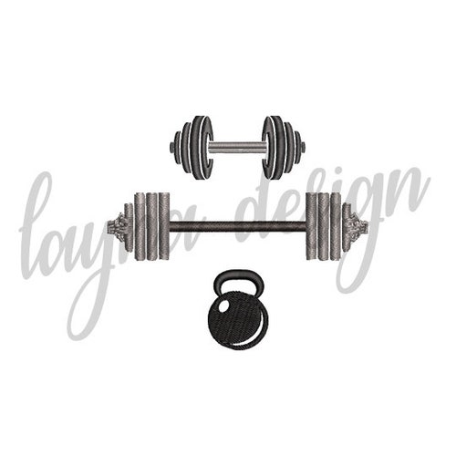 Barbell Embroidery Design Dumbbell Machine Embroidery Download - Etsy