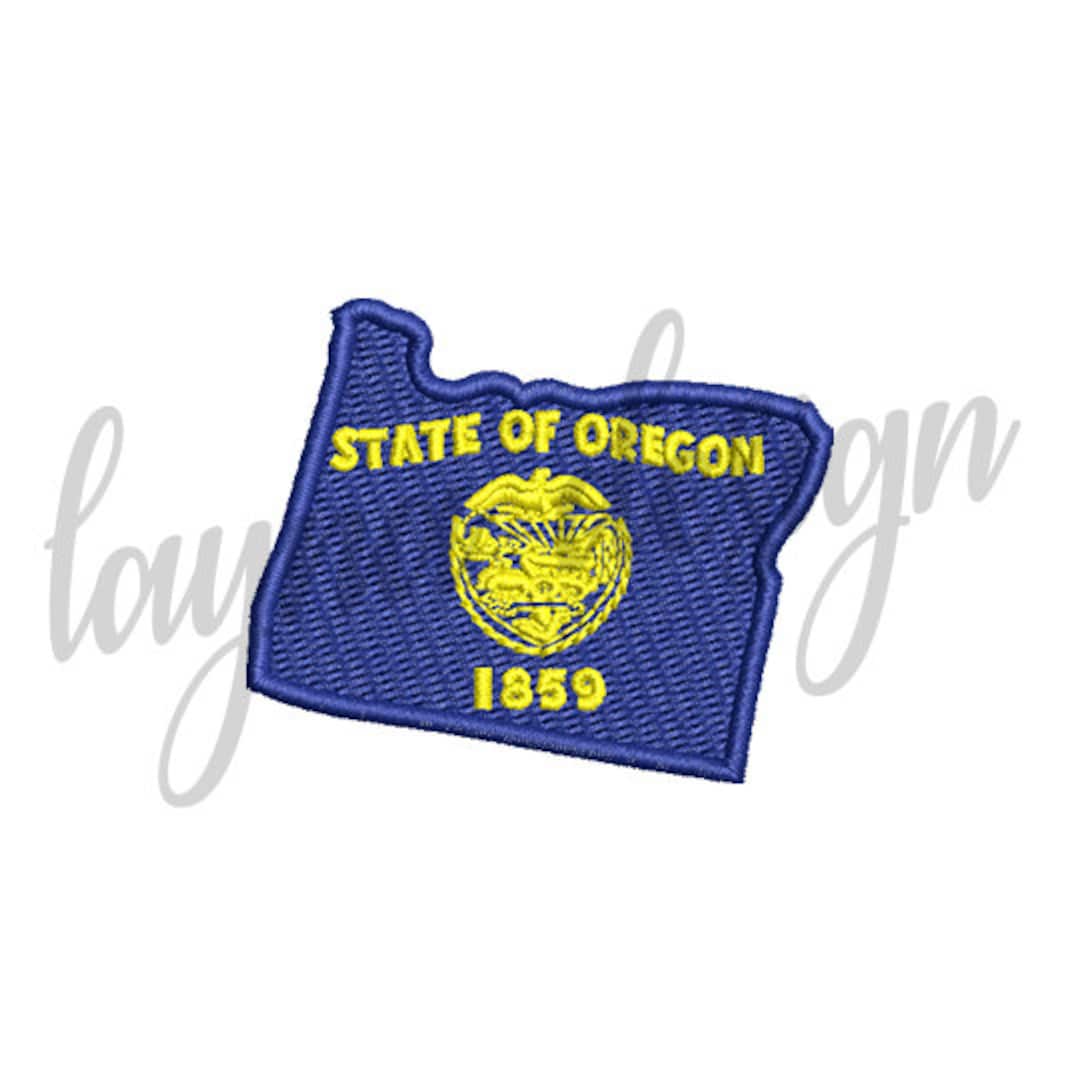 4 Sizes Oregon Flag Map - Machine Embroidery Design File - Etsy