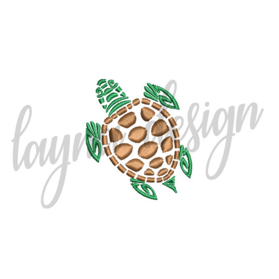 4 Sizes Turtle Design - Machine Embroidery Design File / Digital File ...