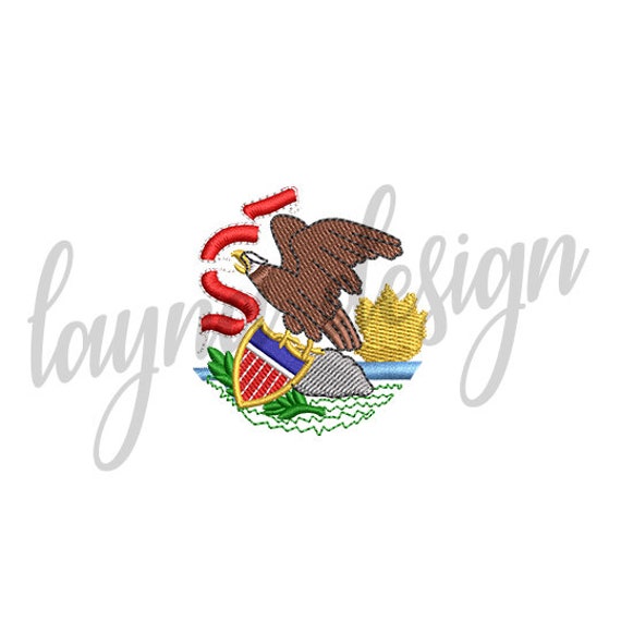 2 Sizes Illinois State Symbol Machine Embroidery Design File - Etsy