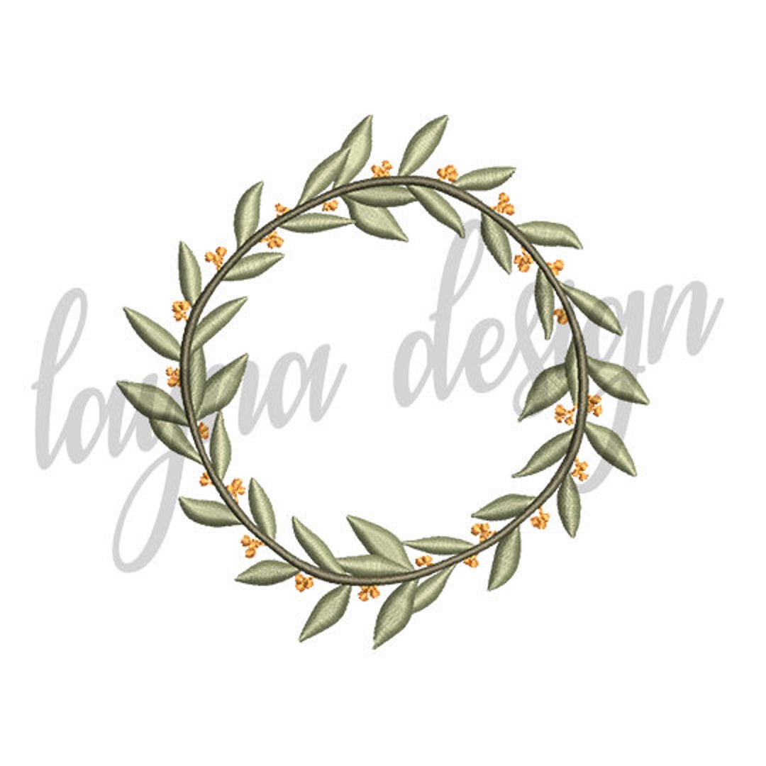 4 Sizes Branch Wreath Frame Design - Machine Embroidery Design File ...