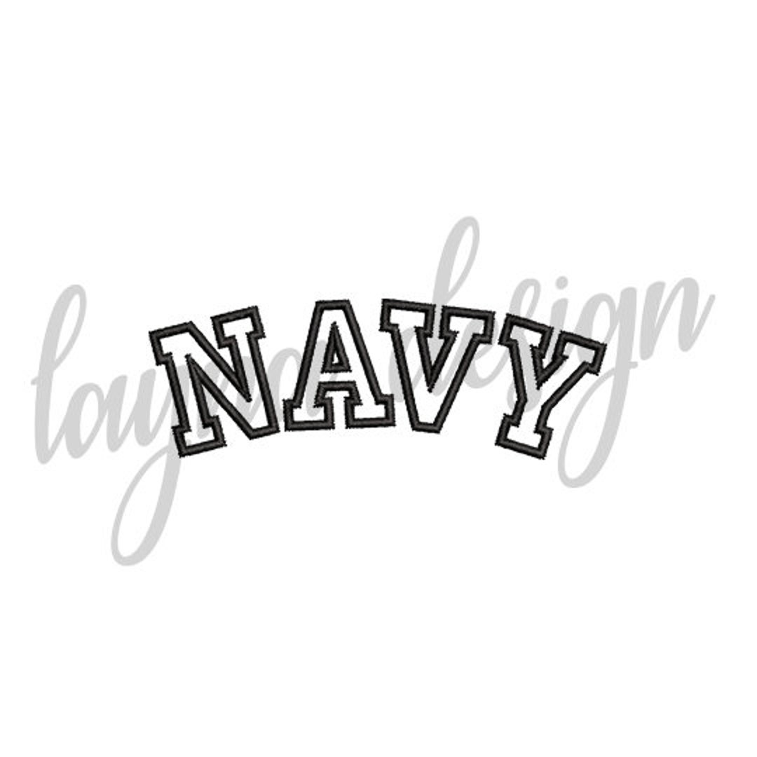 5 Sizes Navy Outline Design - Machine Embroidery Design File - Etsy