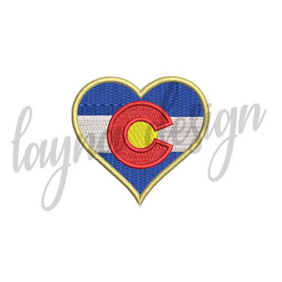 3 Sizes Colorado Flag Heart Machine Embroidery Design File | Etsy