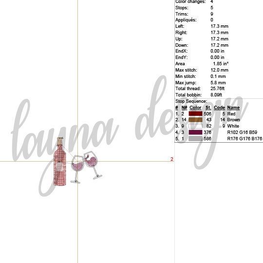 4 Sizes Wine Design - Machine Embroidery Design File / Digital File - Etsy