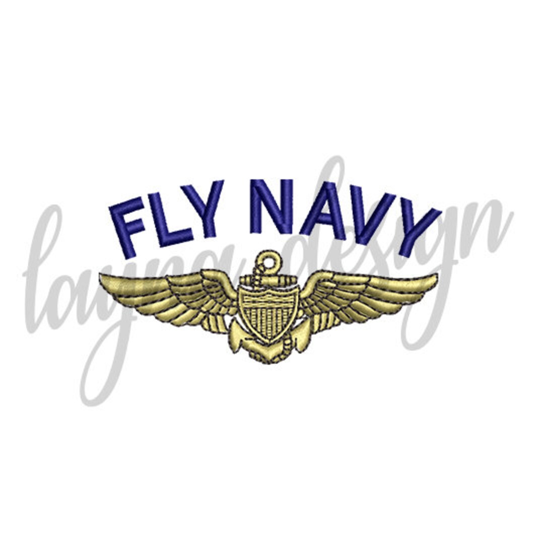 3 Sizes Fly Navy - Machine Embroidery Design File - Etsy