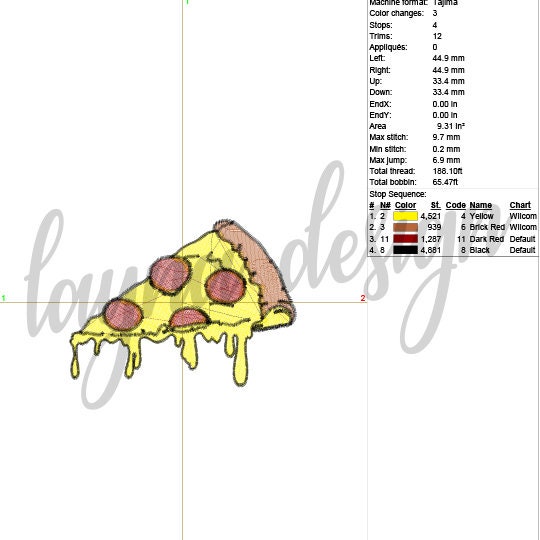 3 Sizes Pizza Machine Embroidery Design File - Etsy