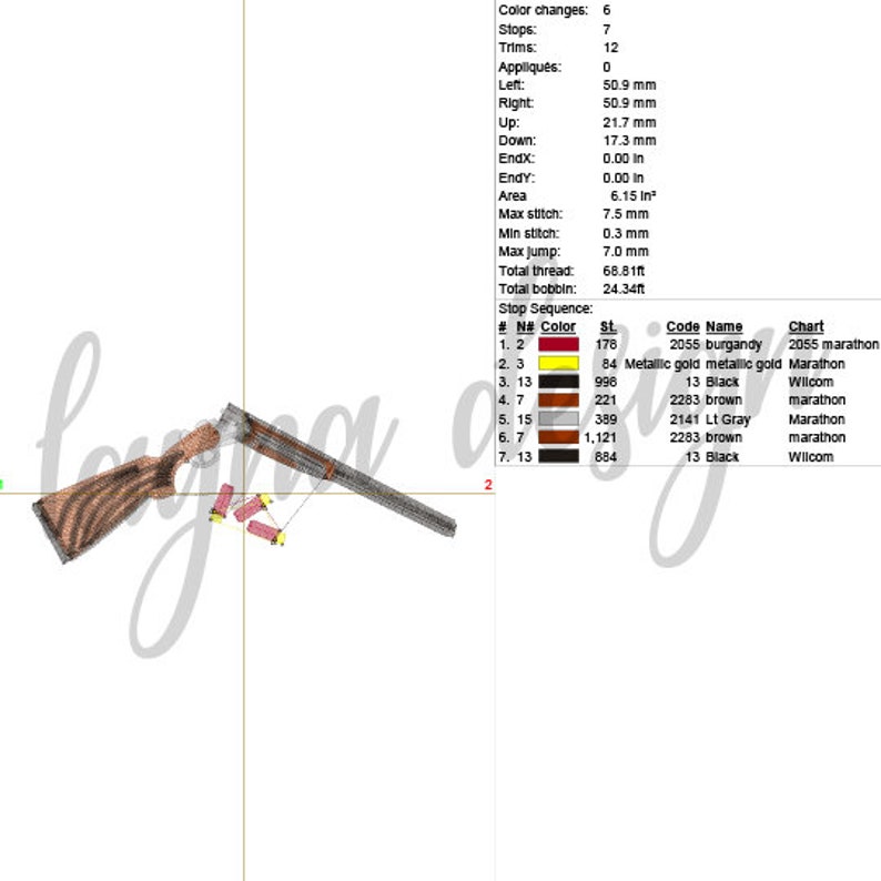5 Sizes Shot Gun Design Machine Embroidery Design File - Etsy