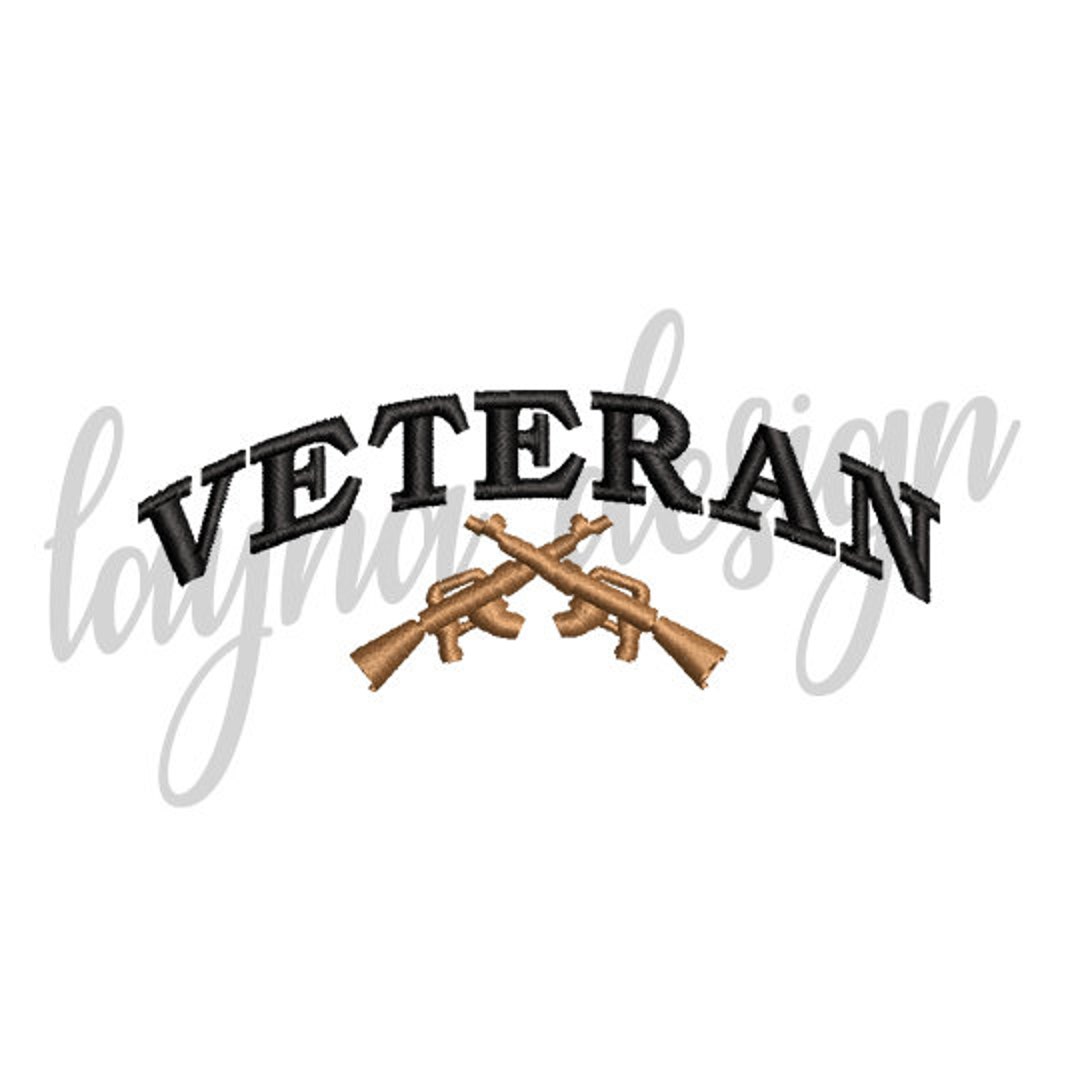 4 Sizes Veteran Design - Machine Embroidery Design File - Etsy