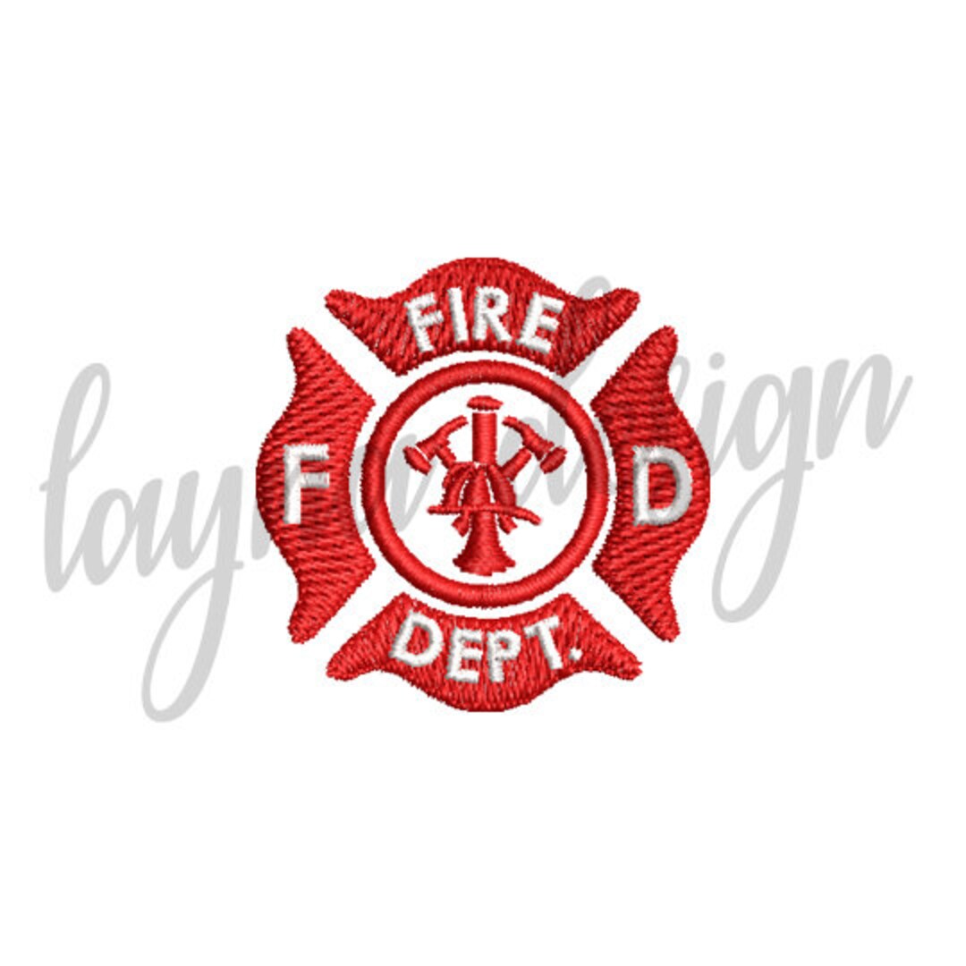 4 Sizes Fire DEPT. Logo - Machine Embroidery Design File - Etsy