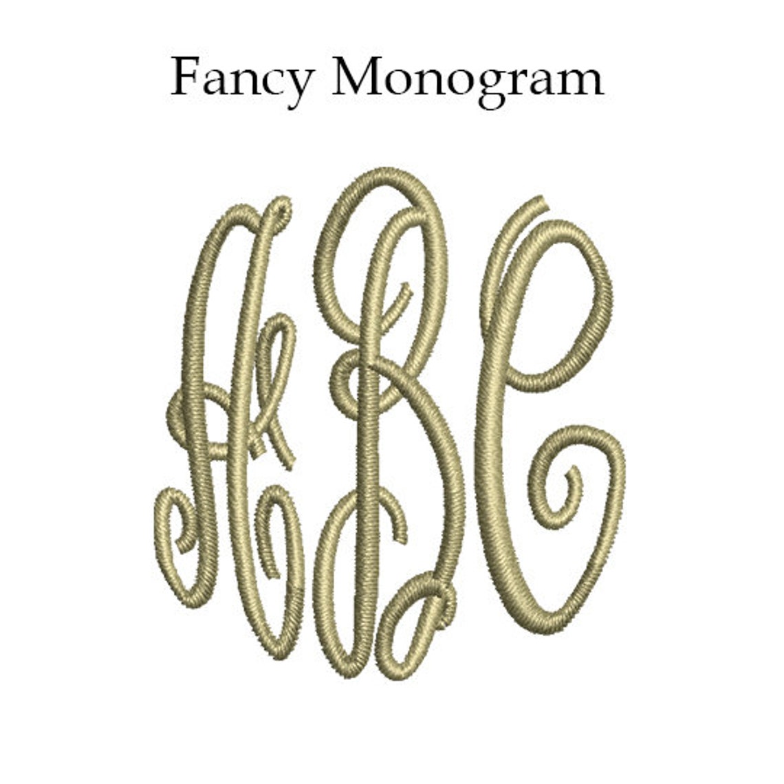 Custom Monogram 3 Letters Digitizing Machine Embroidery Design File ...