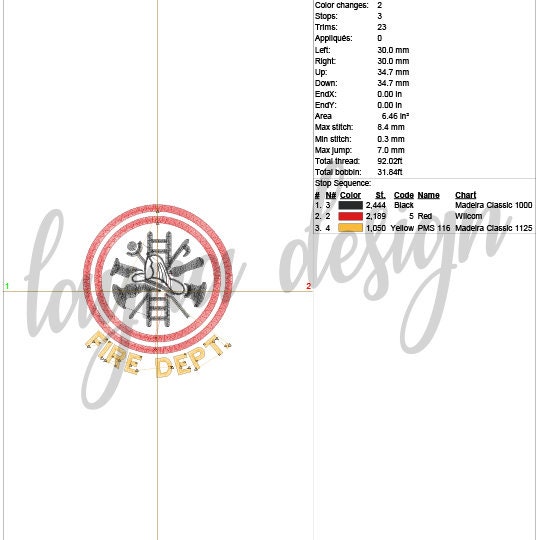 2 Sizes Fire DEPT. Design Machine Embroidery Design File - Etsy