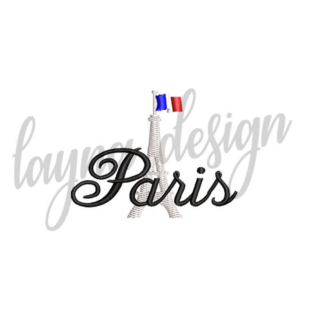 3 Sizes Paris Design - Machine Embroidery Design File / Digital File - Etsy