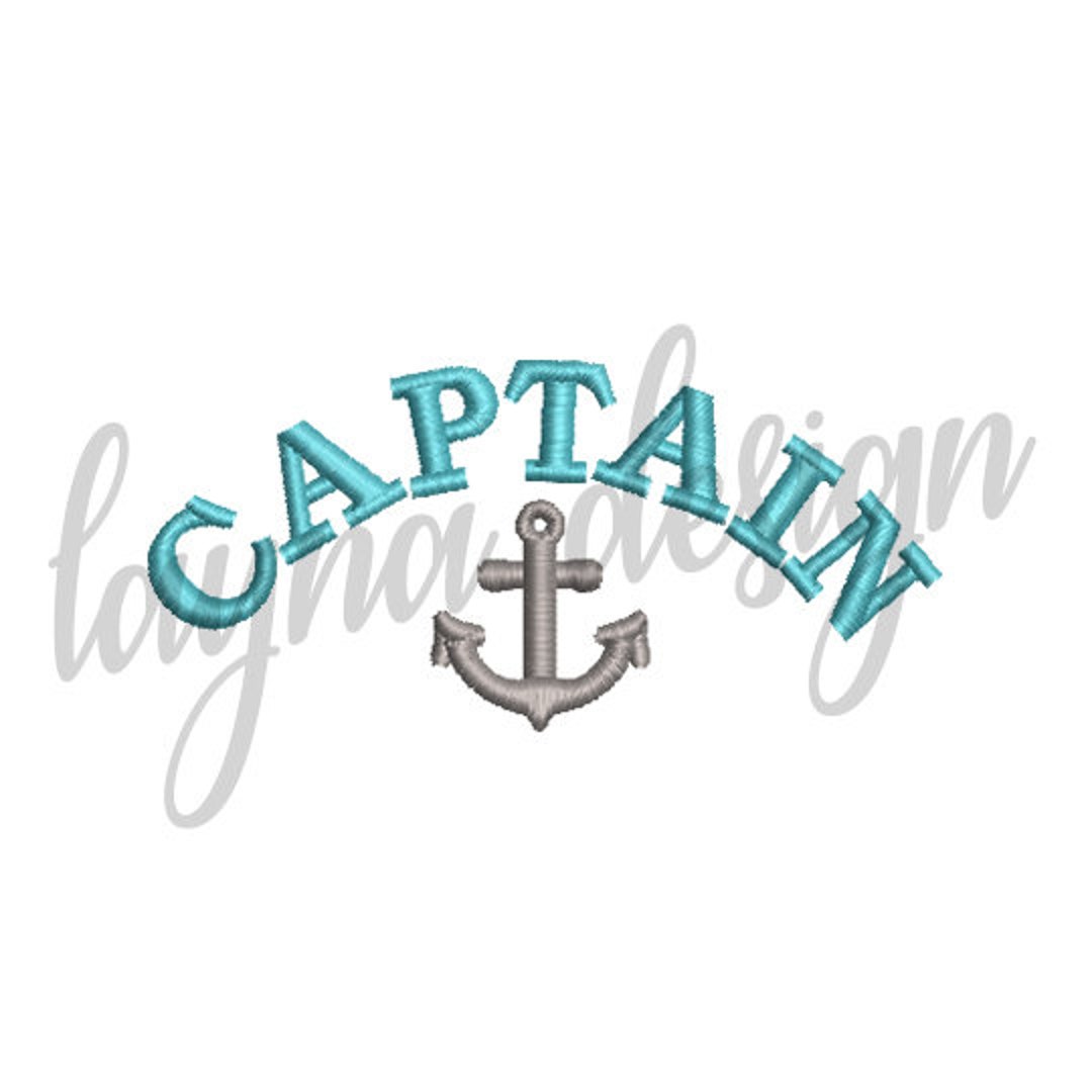 4 Sizes Captain Anchor Design - Machine Embroidery Design File ...