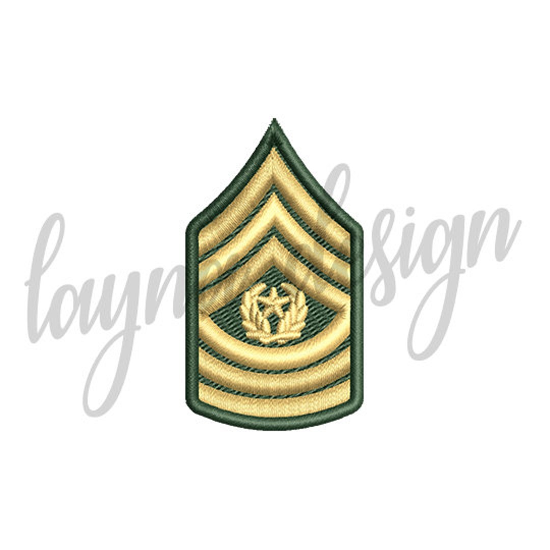 2 Sizes Army Command Sergeant Major Rank - Machine Embroidery Design ...