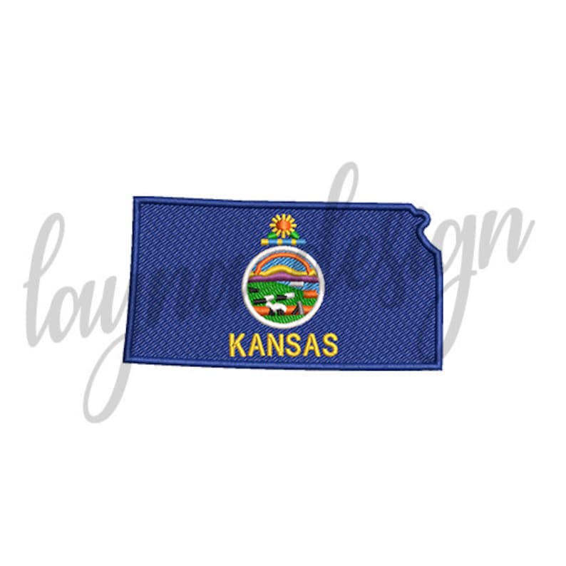 4 Sizes Kansas Flag Map Machine Embroidery Design File - Etsy