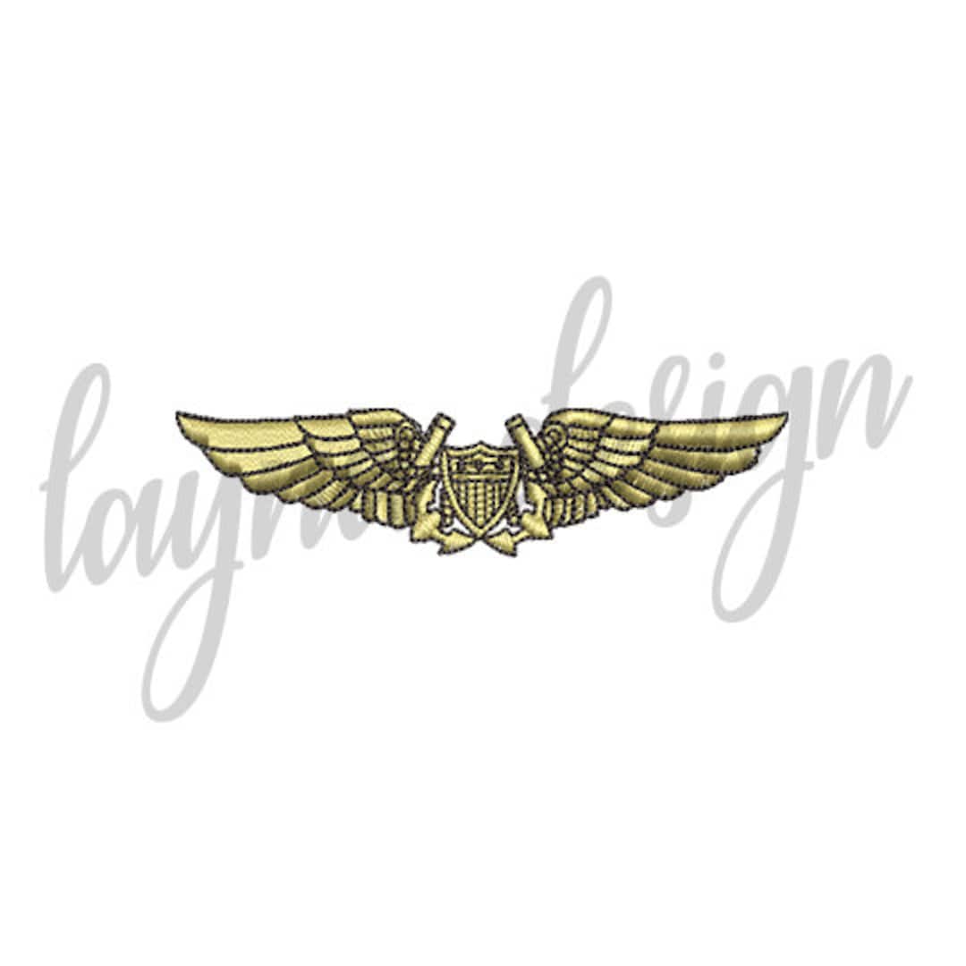 3 Sizes Navy Wing - Machine Embroidery Design File - Etsy