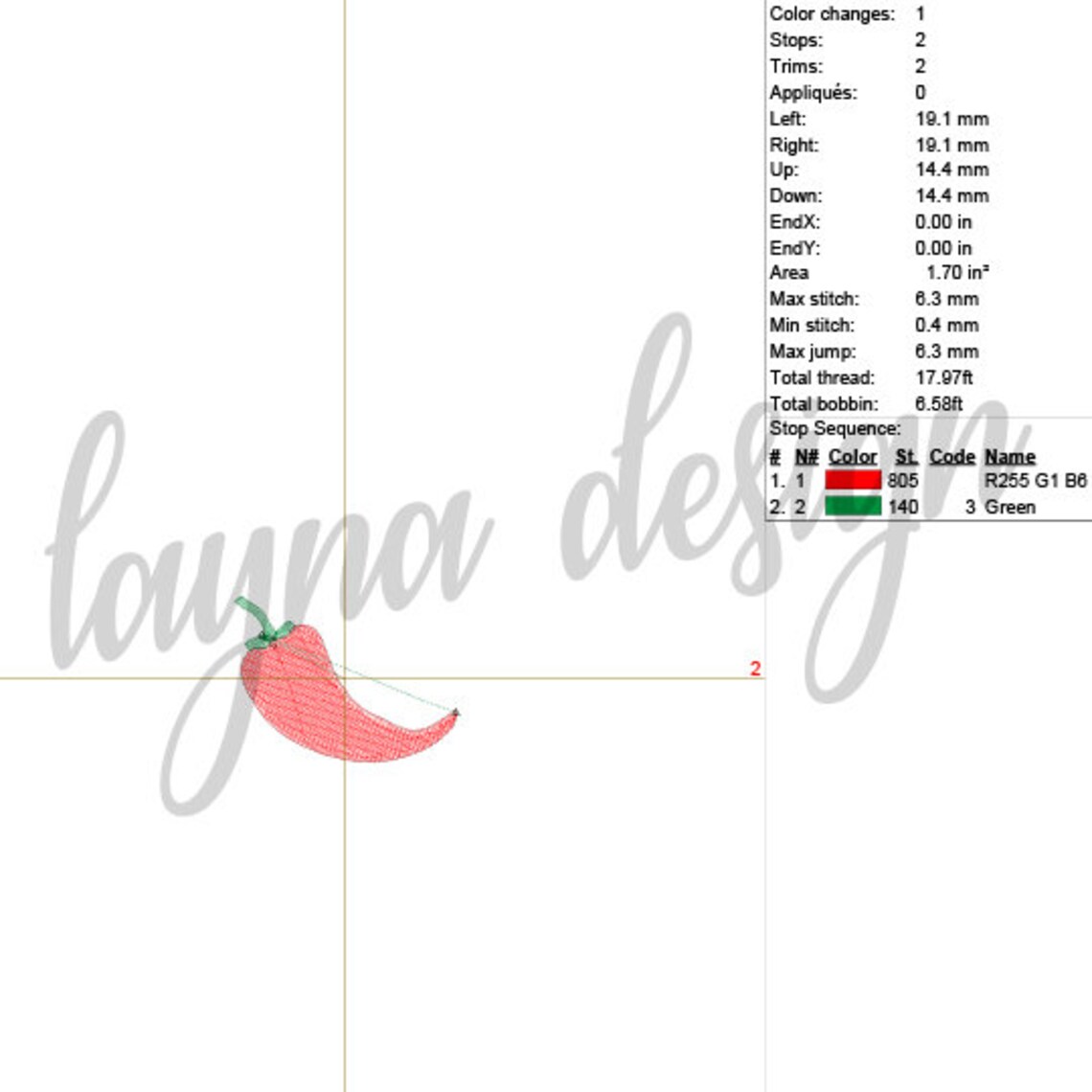 5 Sizes Chili Pepper Design Machine Embroidery Design File - Etsy