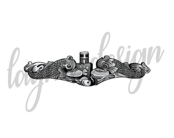 Submarine Warfare Insignia SVG vector Graphic - Etsy