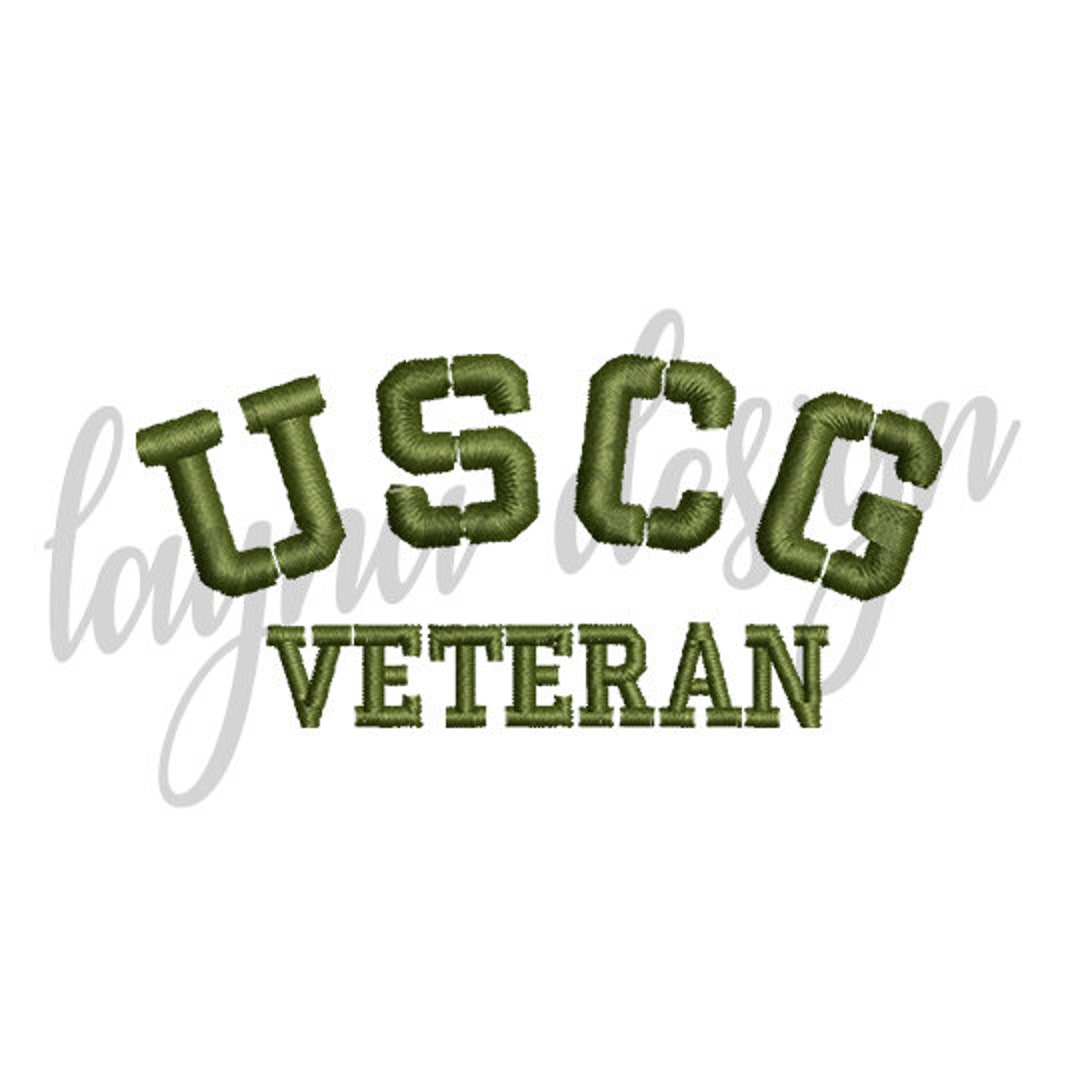 4 Sizes USCG Veteran Design - Machine Embroidery Design File - Etsy