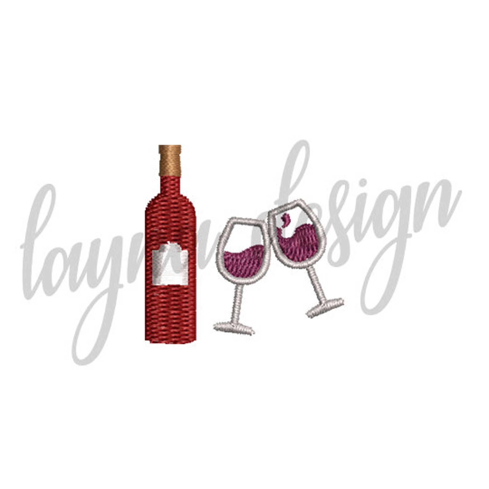 4 Sizes Wine Design - Machine Embroidery Design File / Digital File - Etsy
