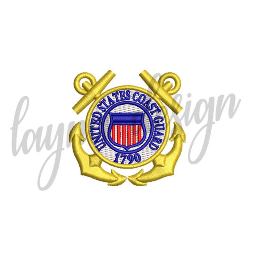 3 Sizes US Coast Guard Logo - Machine Embroidery Design File - Etsy