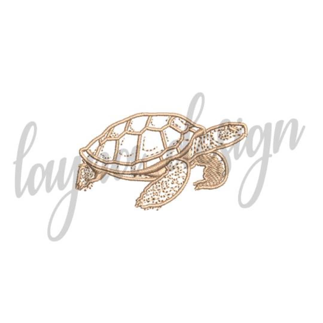 2 Sizes Turtle Outline Design - Machine Embroidery Design File ...