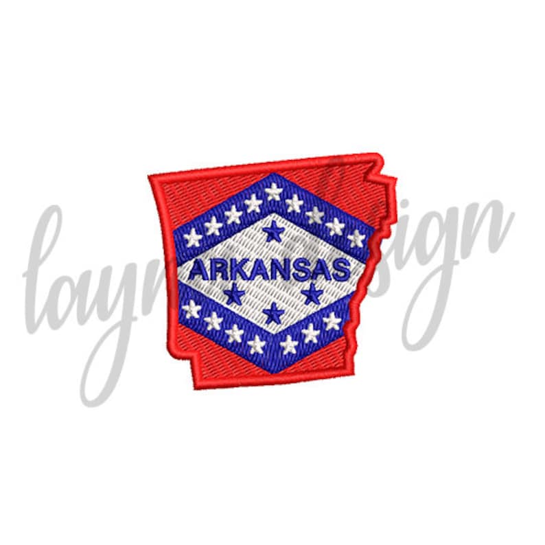 3 Sizes Arkansas Flag Map - Machine Embroidery Design File / Digital ...