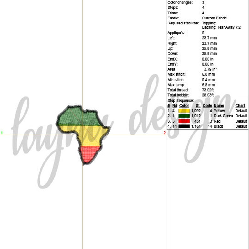 4 Sizes Africa Map - Machine Embroidery Design File / Digital File - Etsy