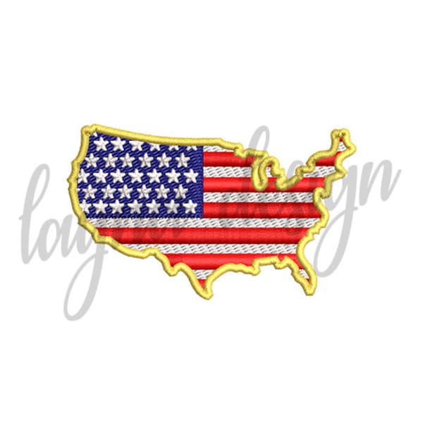 Flag Usa Embroidery Design - Etsy