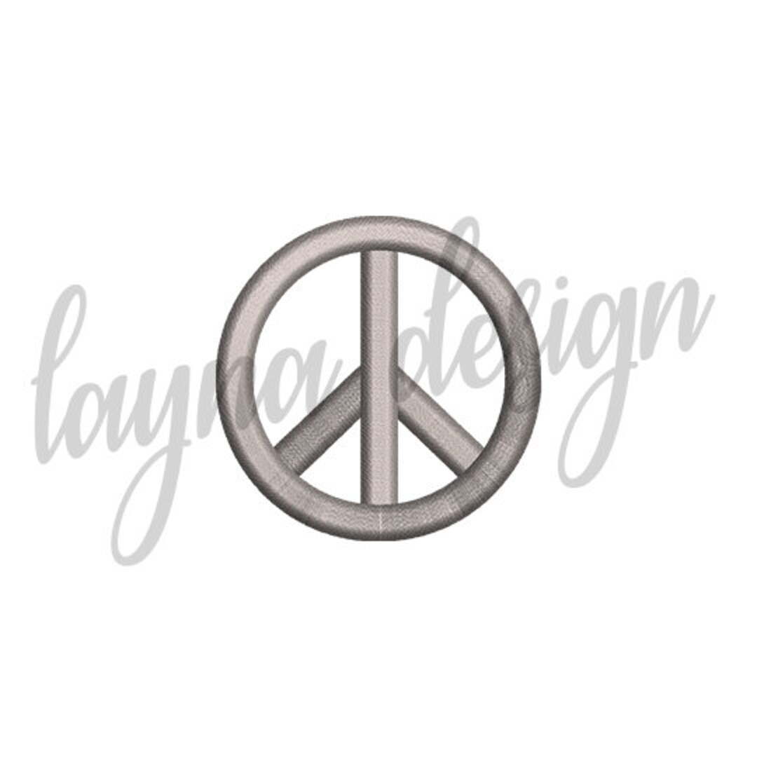 5 Sizes Peace Sign - Machine Embroidery Design File / Digital File - Etsy