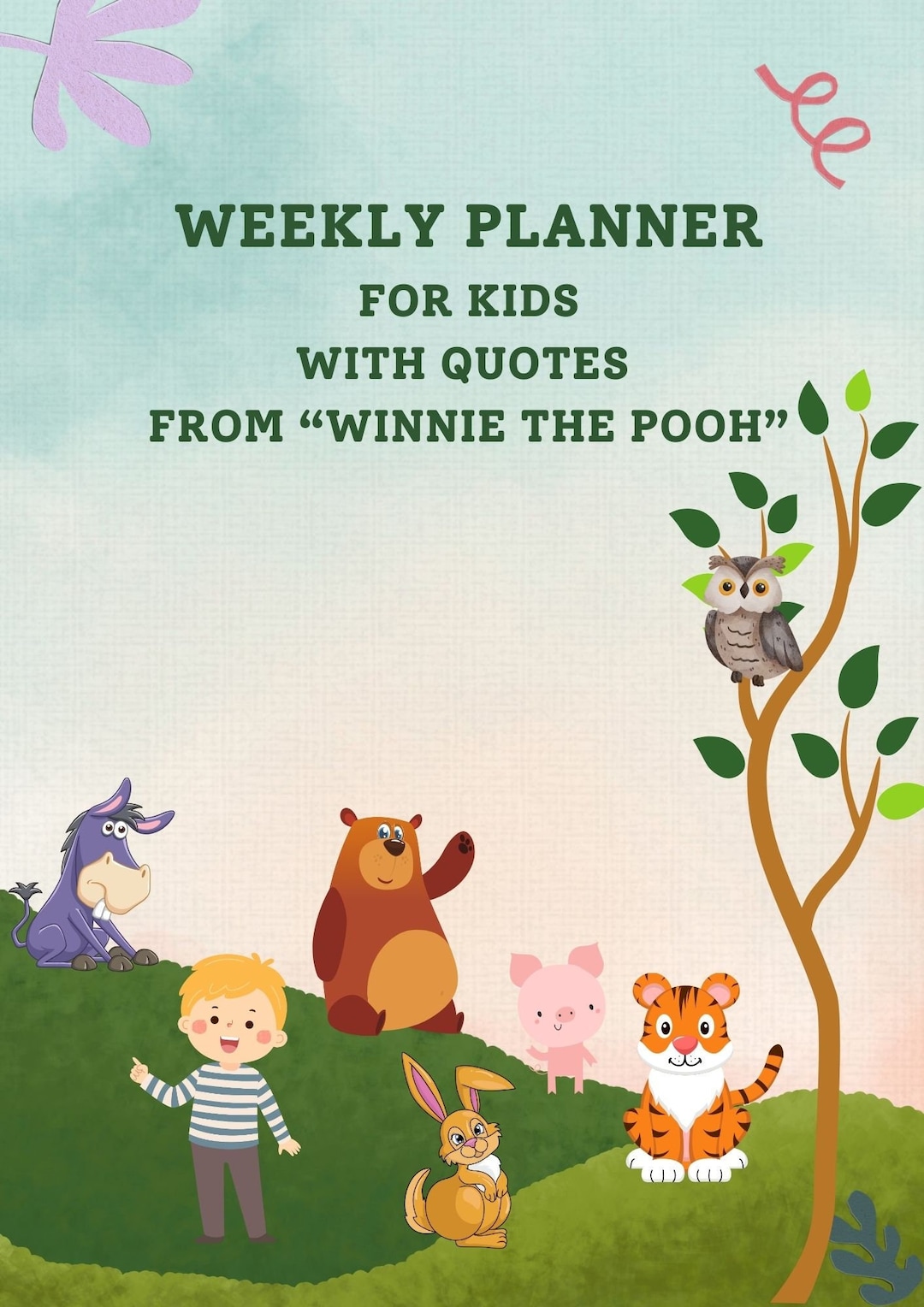 Weekly Planner for Kids With Quotes From Winnie the Pooh (digital ...