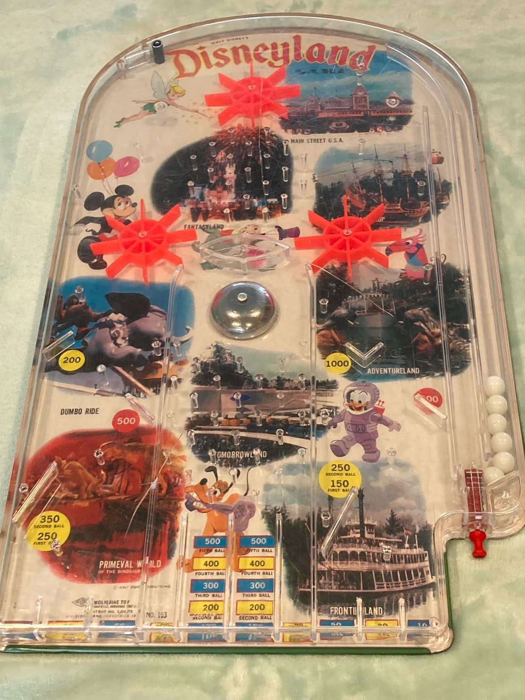 Disneyland Walt Disney Vintage Pinball Tabletop Game by Wolverine Toys ...
