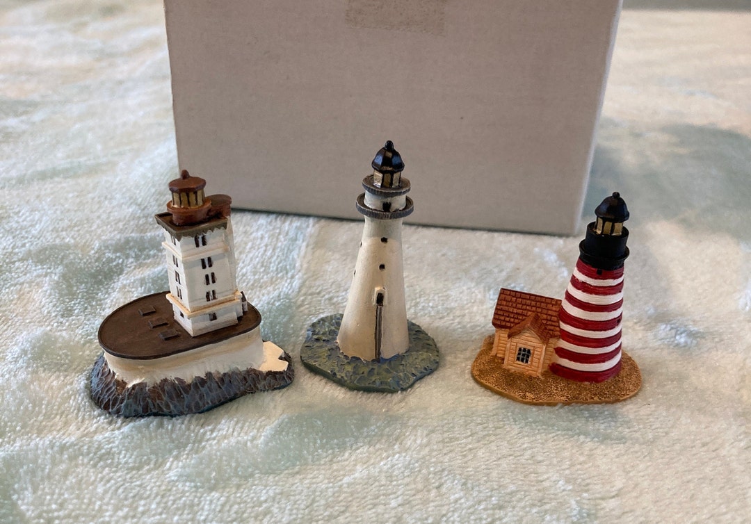 New Lenox Miniature Light Houses Set of 3 W QUODDY Head * MINOTS Ledge ...