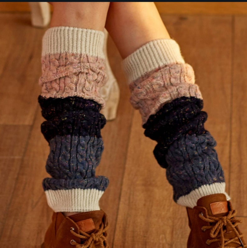 Women Autumn Winter Long Leg Warmers Knitted Boot Cuffs Socks - Etsy