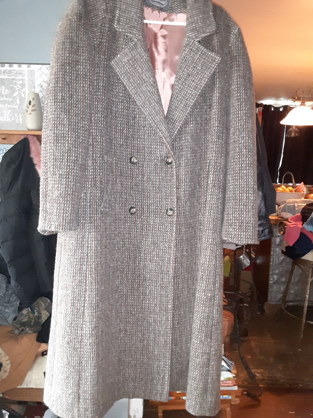 Womens Long Wool Vintage Button up Winter Coat by Ms. Freddi-large-free ...
