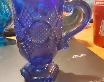 Vintage Cobalt Blue Cut to Clear Highball Tumbler Glasses Set of 4 ...