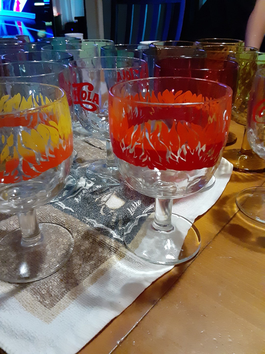 Vintage Fire Flame Glass Goblets-choice of 1 of 2 - Etsy