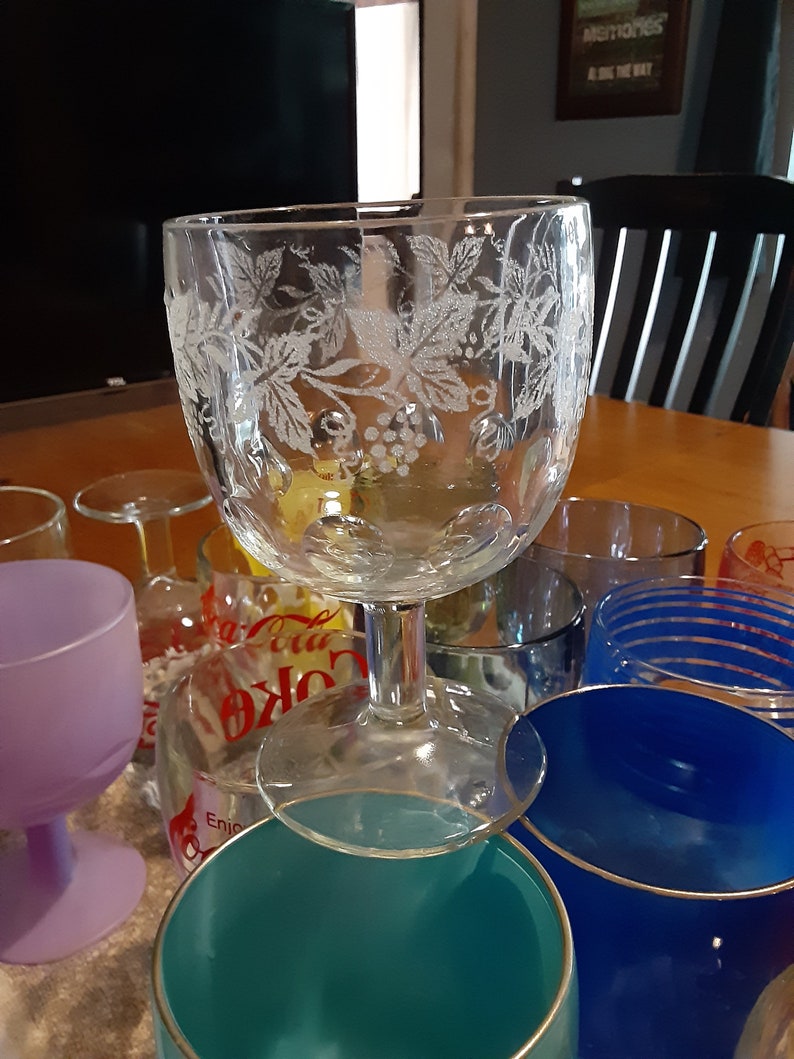 Vintage Thumbprint Goblets-choose 1 - Etsy