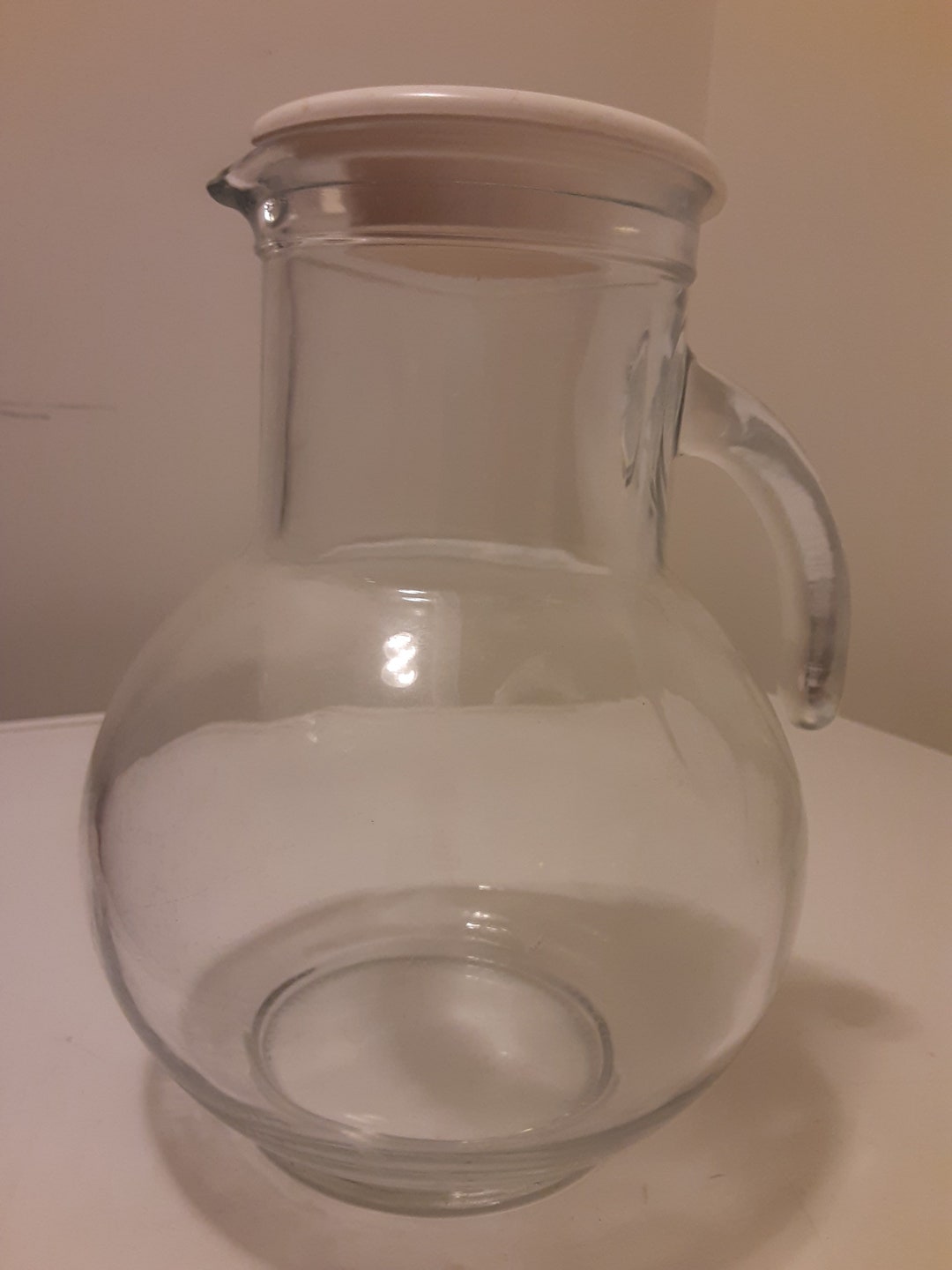 Vintage Italy Glass Pitcher With Lid-free Shipping - Etsy