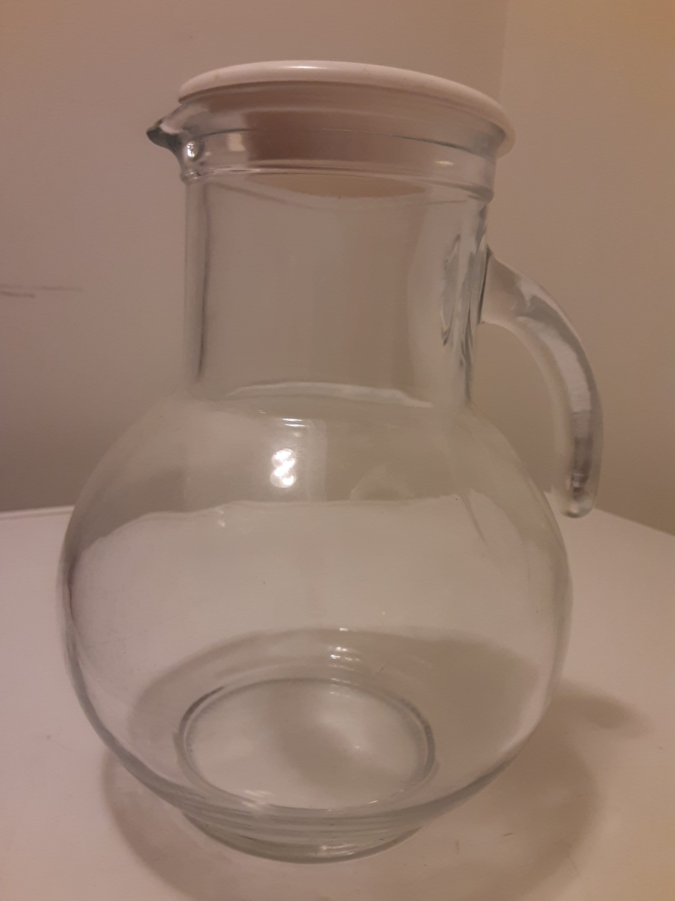 Vintage Italy Glass Pitcher With Lid-free Shipping - Etsy