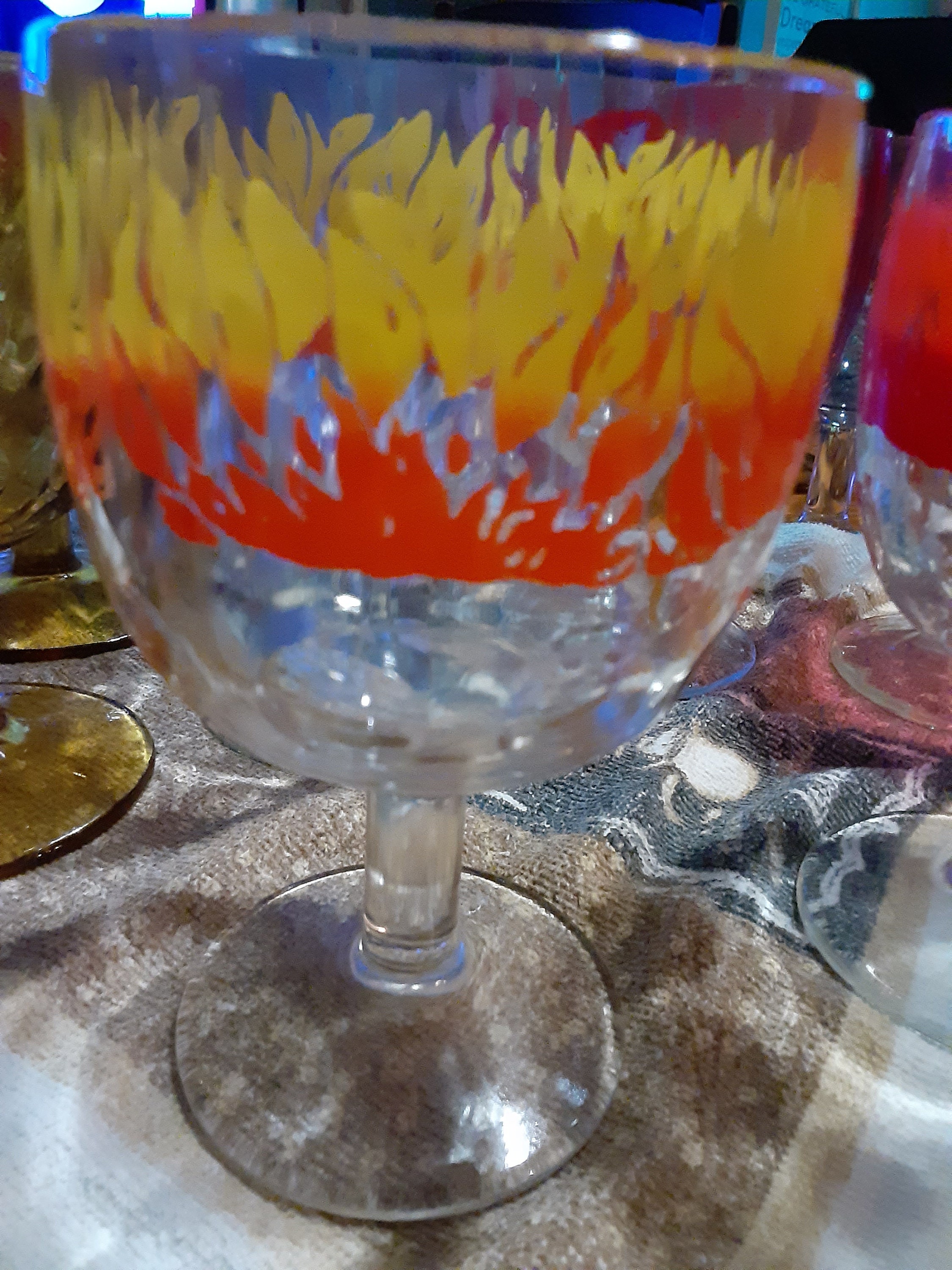 Vintage Fire Flame Glass Goblets-choice of 1 of 2 - Etsy