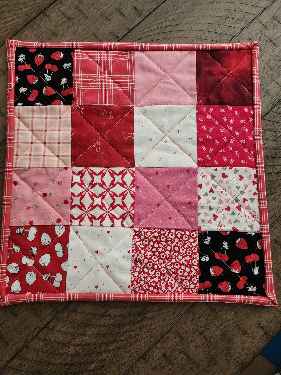 12 Inch Square Quilted Table Topper for Valentine's Day - Etsy
