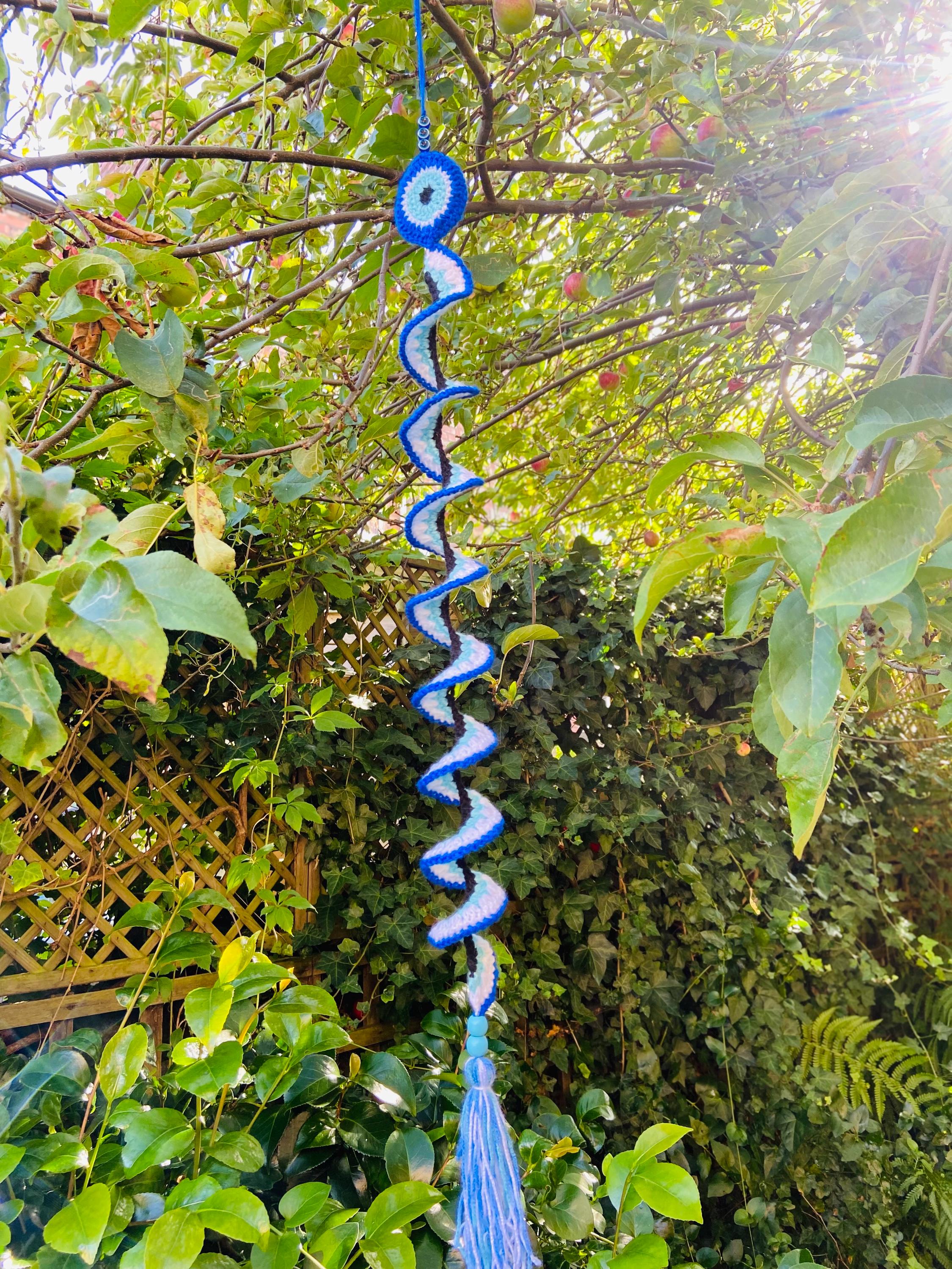 PDF Crochet Evil Eye Wind Spinner Pattern Digital Download Witchy Home ...