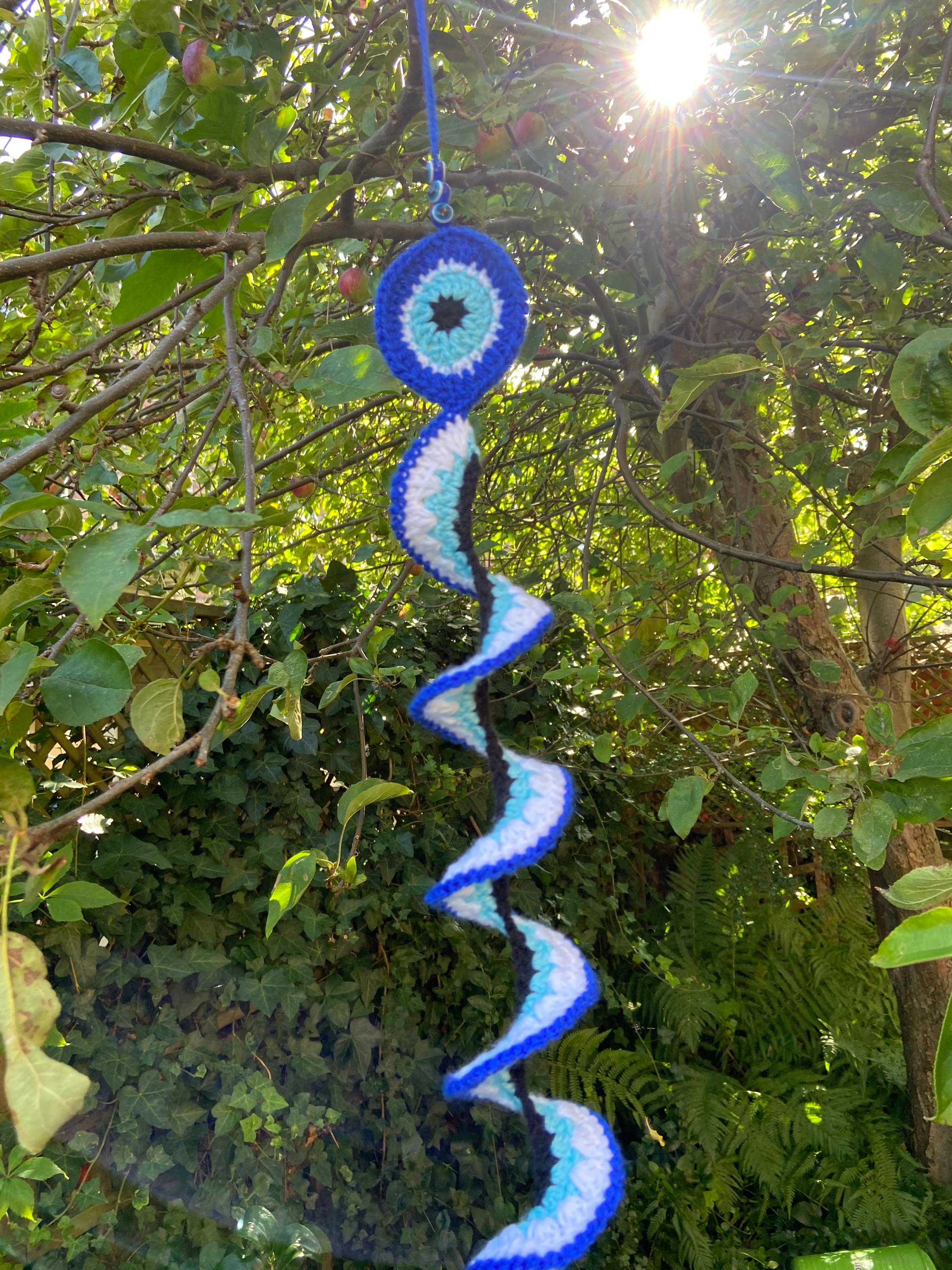 PDF Crochet Evil Eye Wind Spinner Pattern Digital Download Witchy Home ...