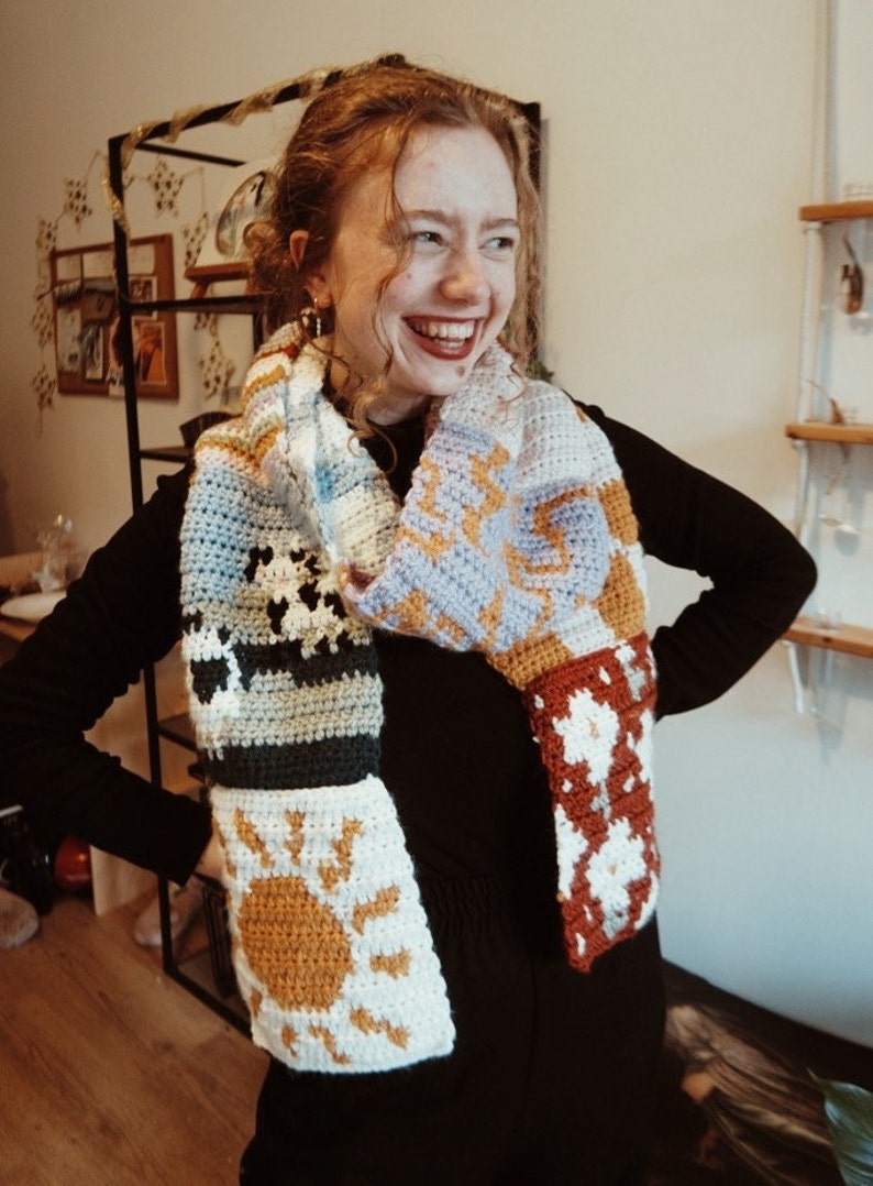 CROCHET PATTERN: Cottagecore Scarf Crochet Pattern 14 - Etsy