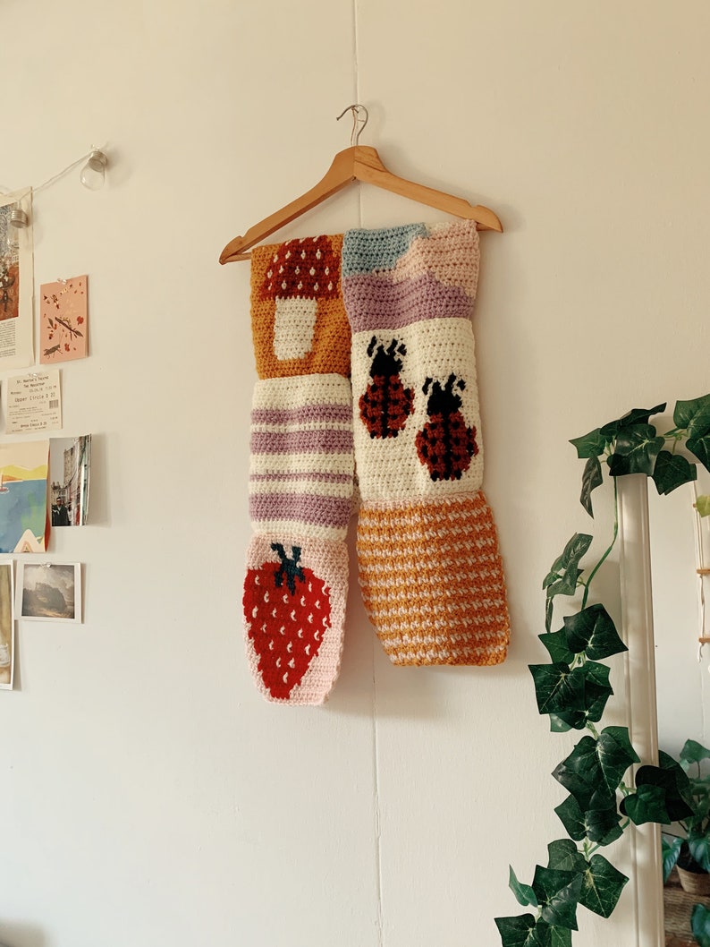 CROCHET PATTERN: Cottagecore Scarf Crochet Pattern 14 - Etsy