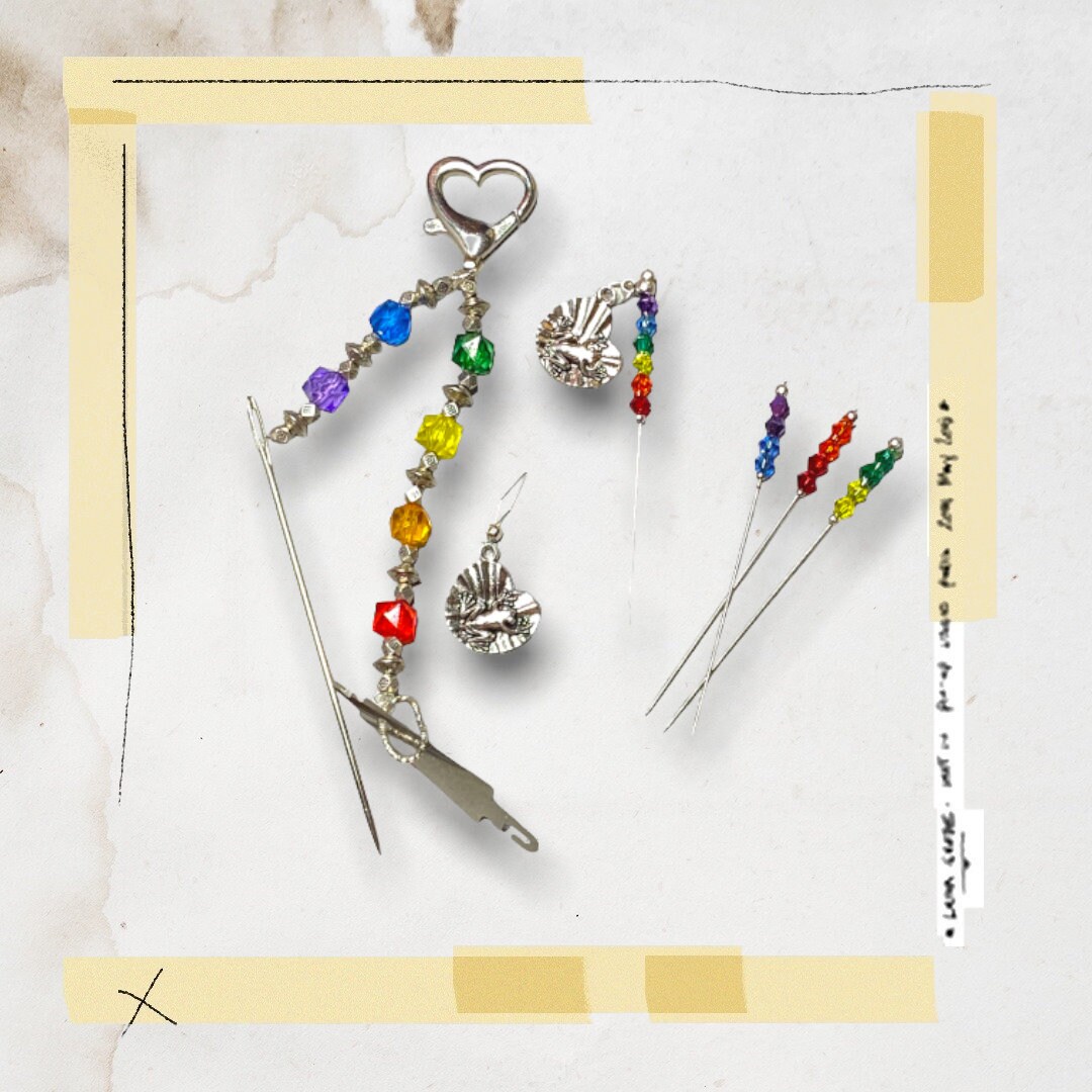 LGBT Rainbow & Frog Tail Tucker, Counting Pins, Needle Threader/minder ...